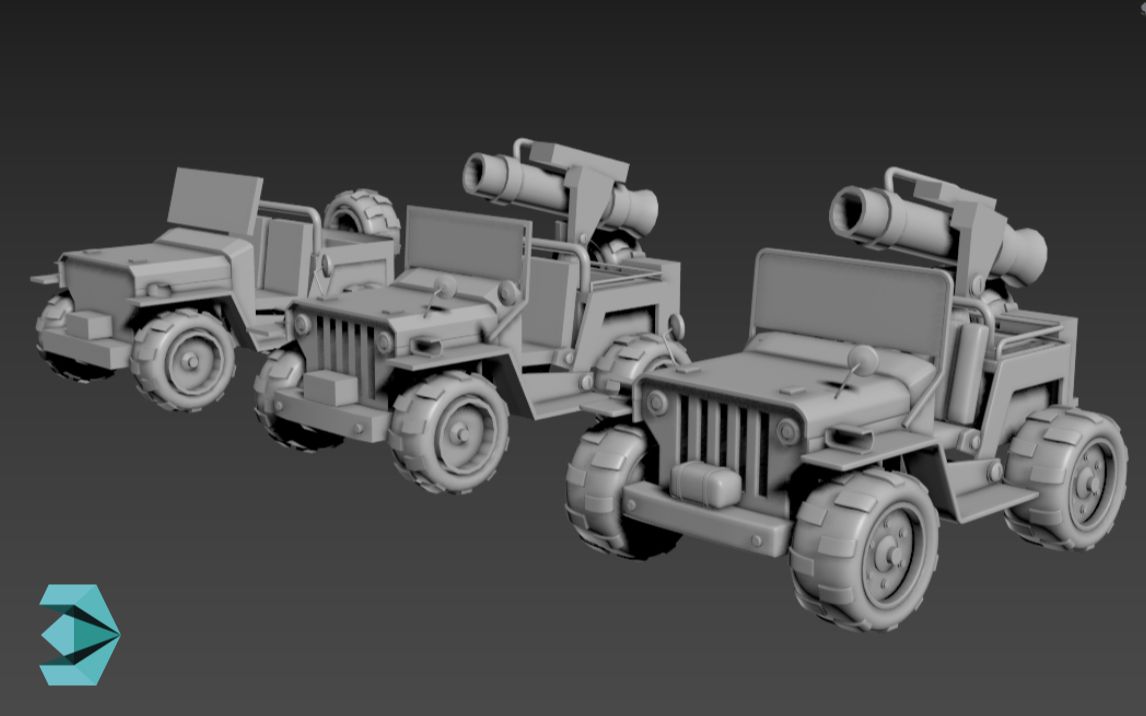【3DMAX建模教程】零基础开始一步一步做一辆武装车模型.