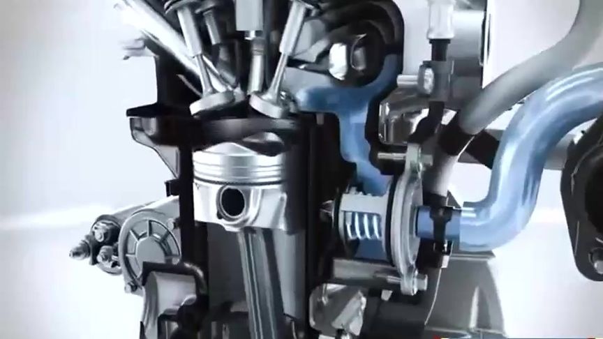 福特1.0L三缸发动机三维动画演示