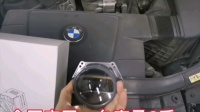 贵阳宝马3系在假透镜处改装LED双光透镜,车灯改装升级