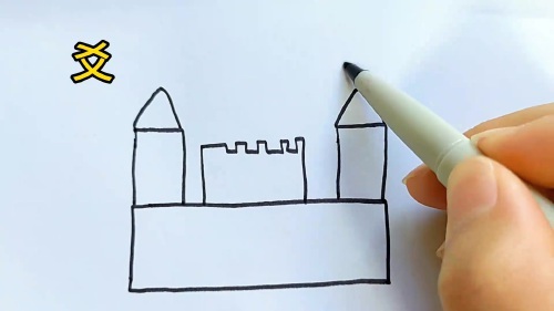 城堡这样画,学霸说太简单了,创意简笔画,儿童画,少儿创意美术