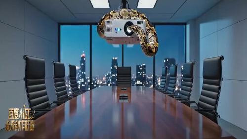 惊!办公室投影仪竟成蟒蛇王座,高科技热源引发蛇群围观