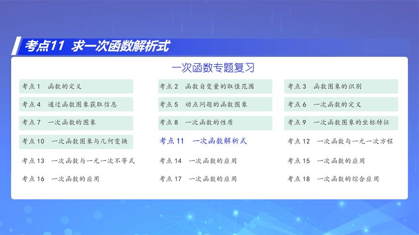 考点11 求一次函数解析式