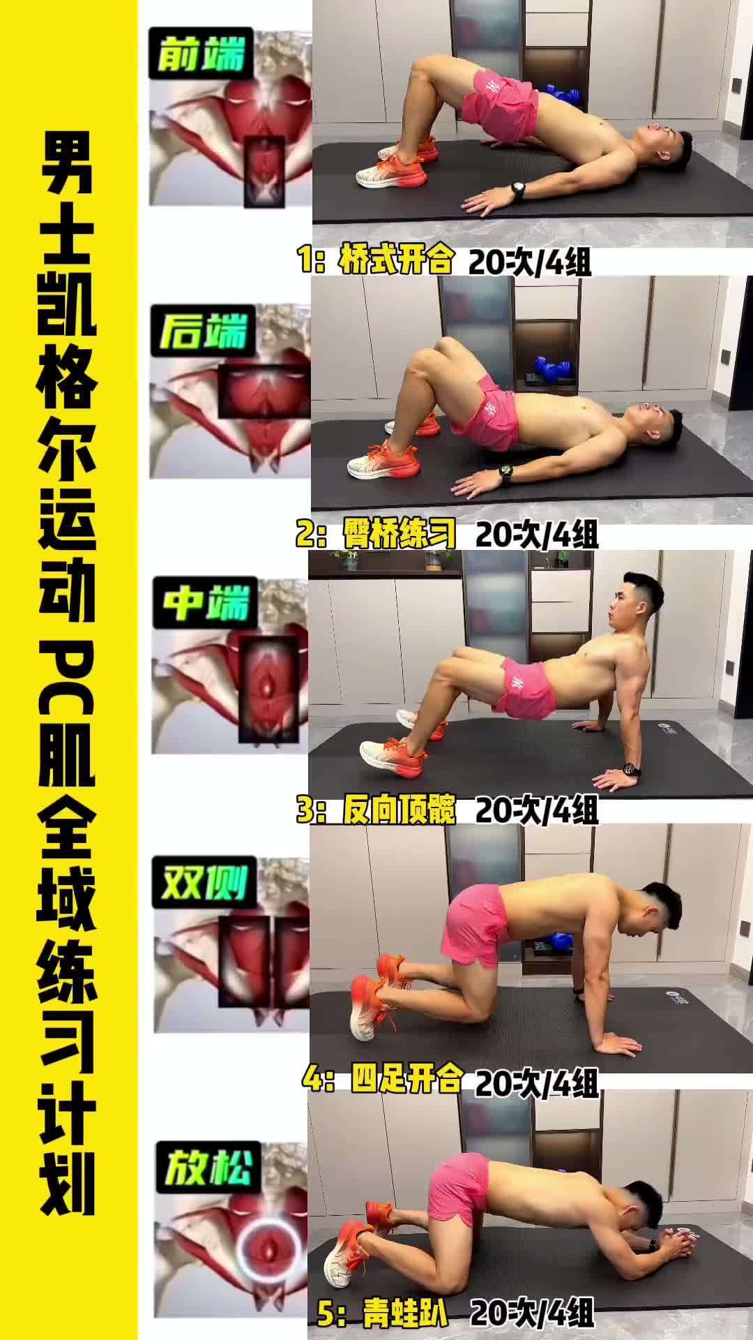 男士凯格尔居家练习计划,一起健身打卡