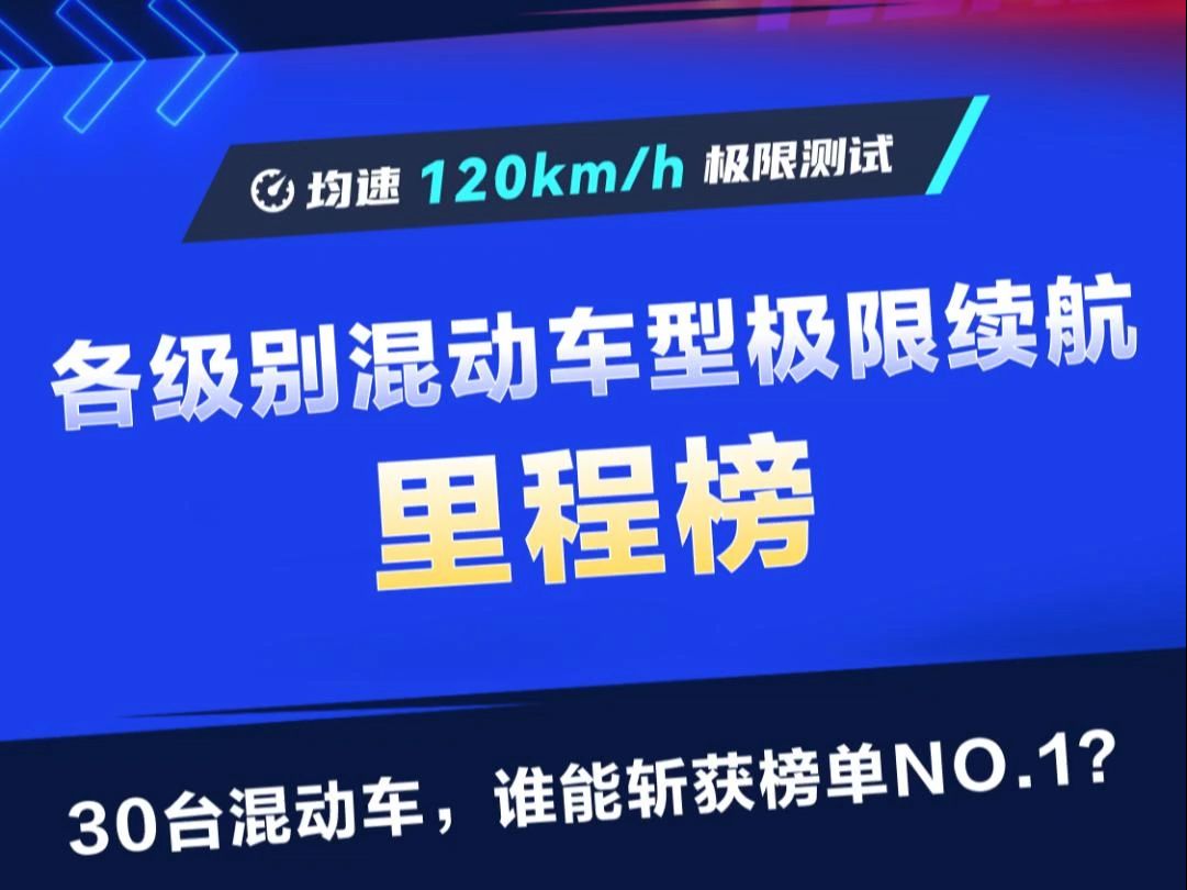 易车《新能源极限续航榜》各级别混动&纯电车极限续航里程榜公布!