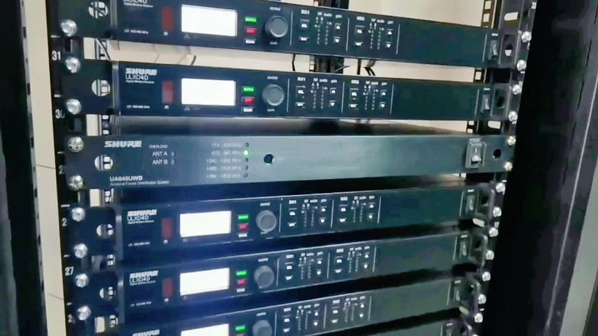 报告厅音#音响话筒 安装完毕使用得胜数字#调音台 #会议音柱
