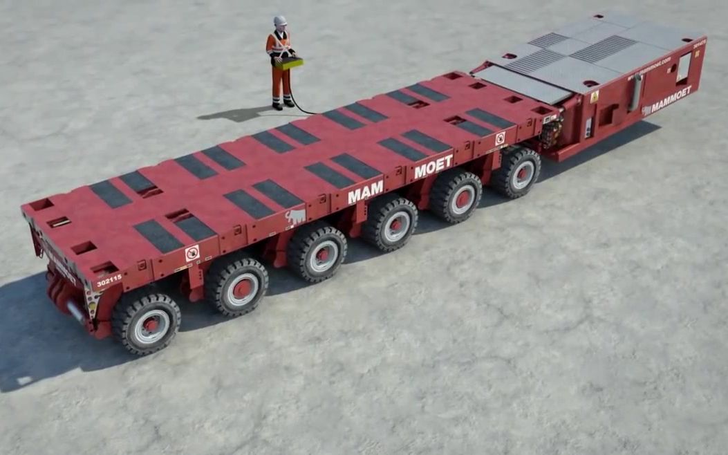 Mammoet SPMT 自行式模块运输车3D动画演示