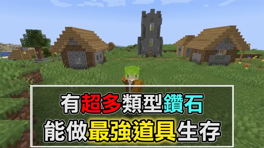 我的世界|最強钻石|超神装备生存|盾牌格挡让怪物变身|全字幕