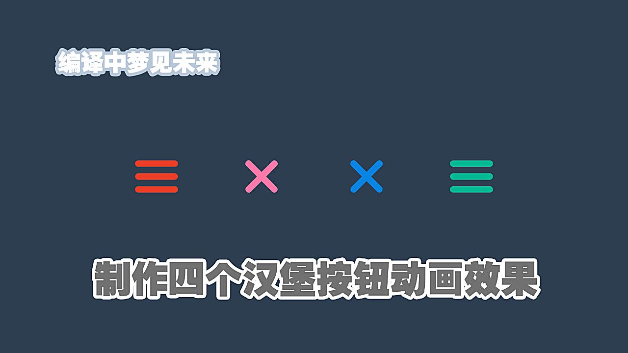 学习:HMTL&CSS制作四个汉堡按钮动画效果(切换使用JS控制)