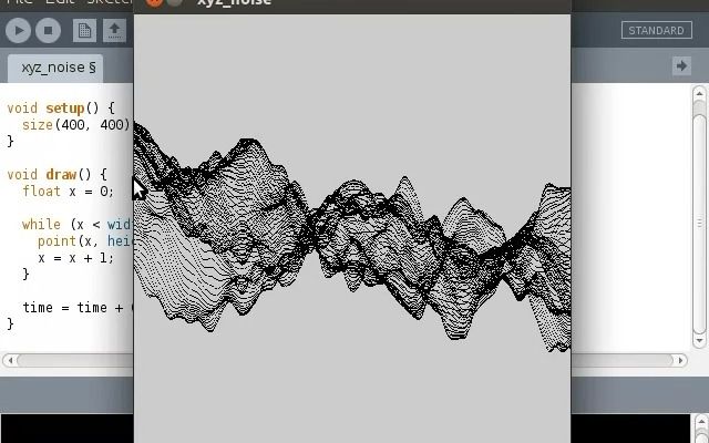 Processing快乐编程038 使用noise()制作海平面动画
