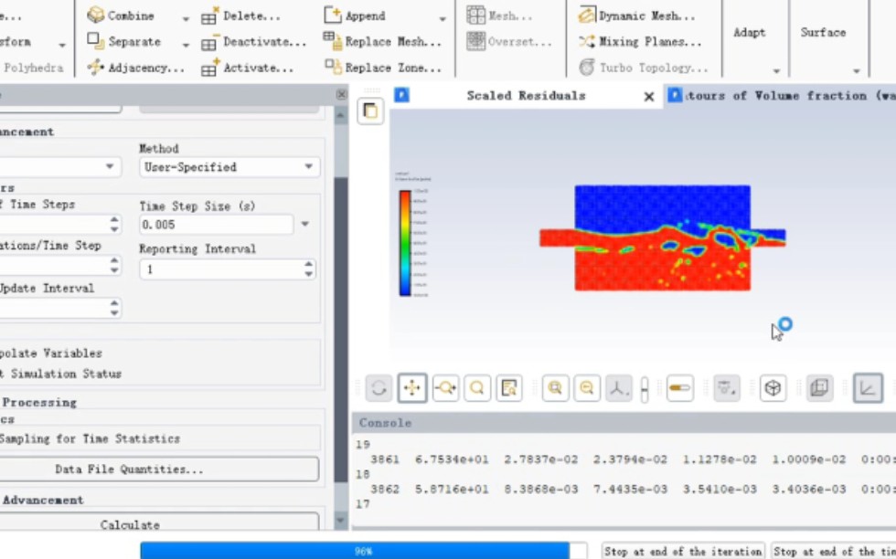 Fluent CFD 欧拉气液两相流作用演示