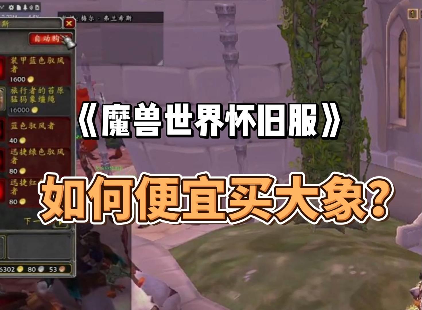 《魔兽世界怀旧服》如何便宜买大象?