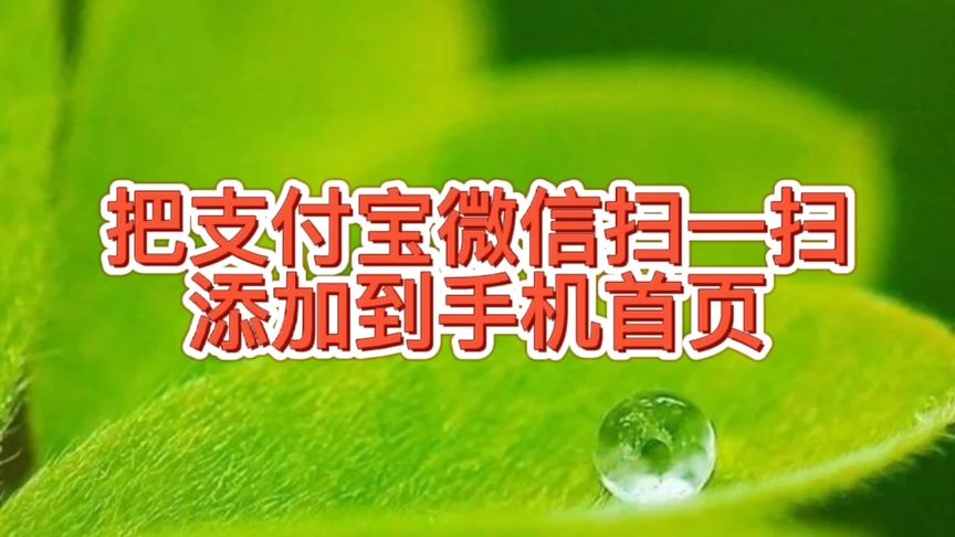 支付宝和微信扫一扫功能怎么添加到手机首页,扫码时间只需要一秒
