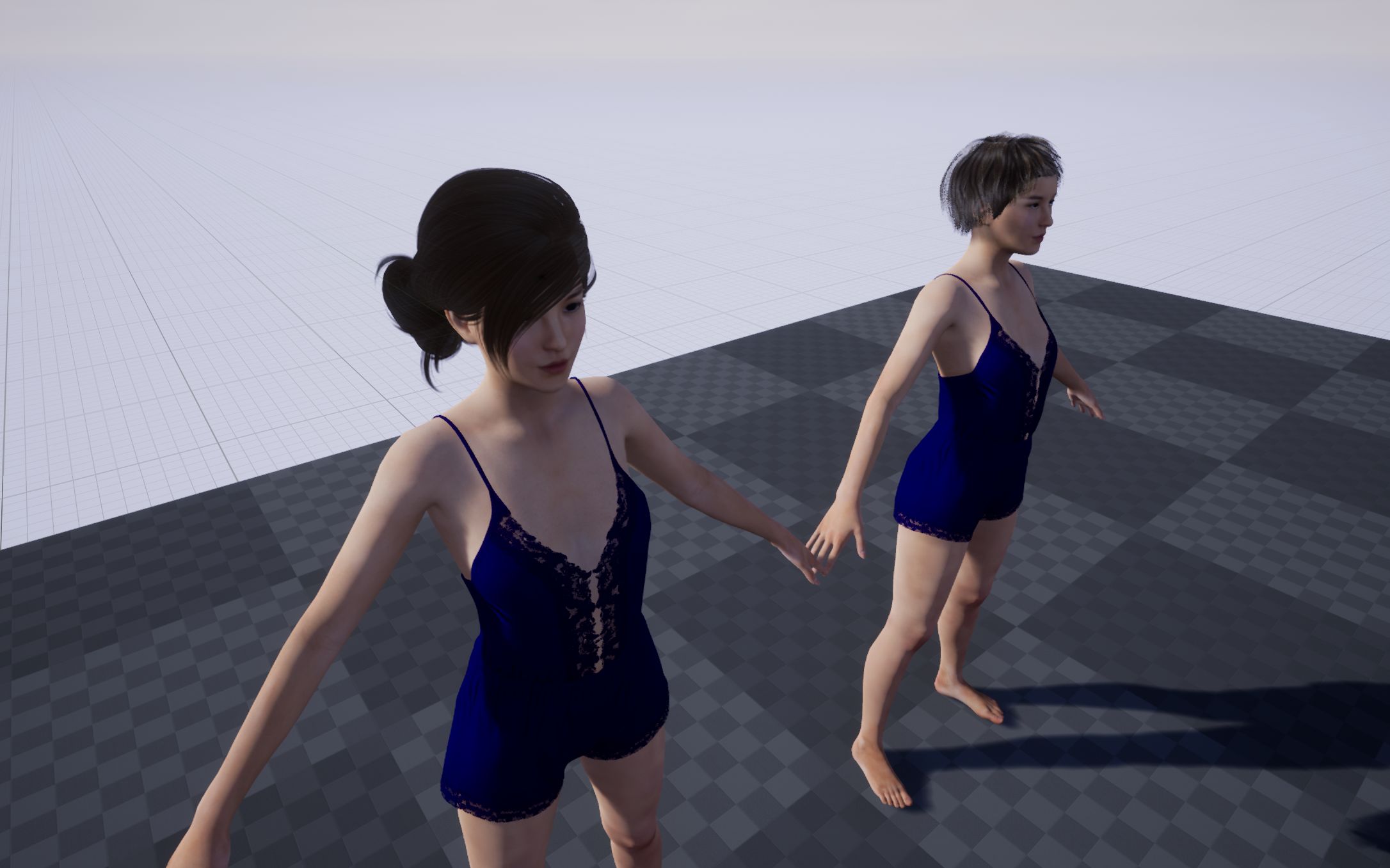 给daz studio人物角色装配低面游戏头发 ue4快速导入游戏头发