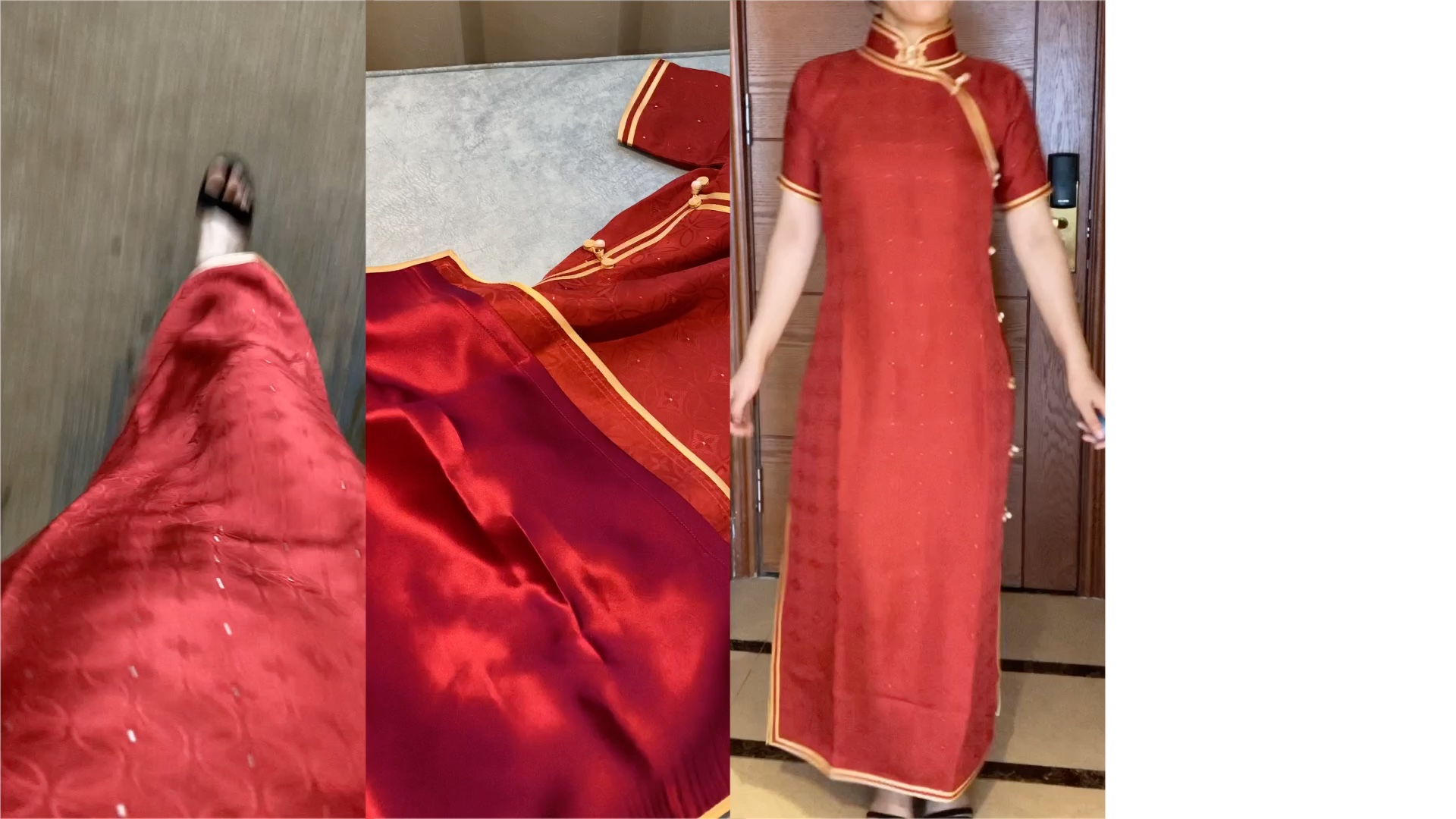 正绢旗袍100%桑蚕丝我的最爱,做敬酒服应该很美很让人难忘吧,日常穿...