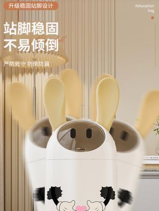 超萌的兔耳垃圾桶,很有质感,即是垃圾桶放客厅还能当个装饰,滑盖设计...