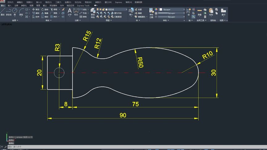 CAD相切圆练习题的绘制