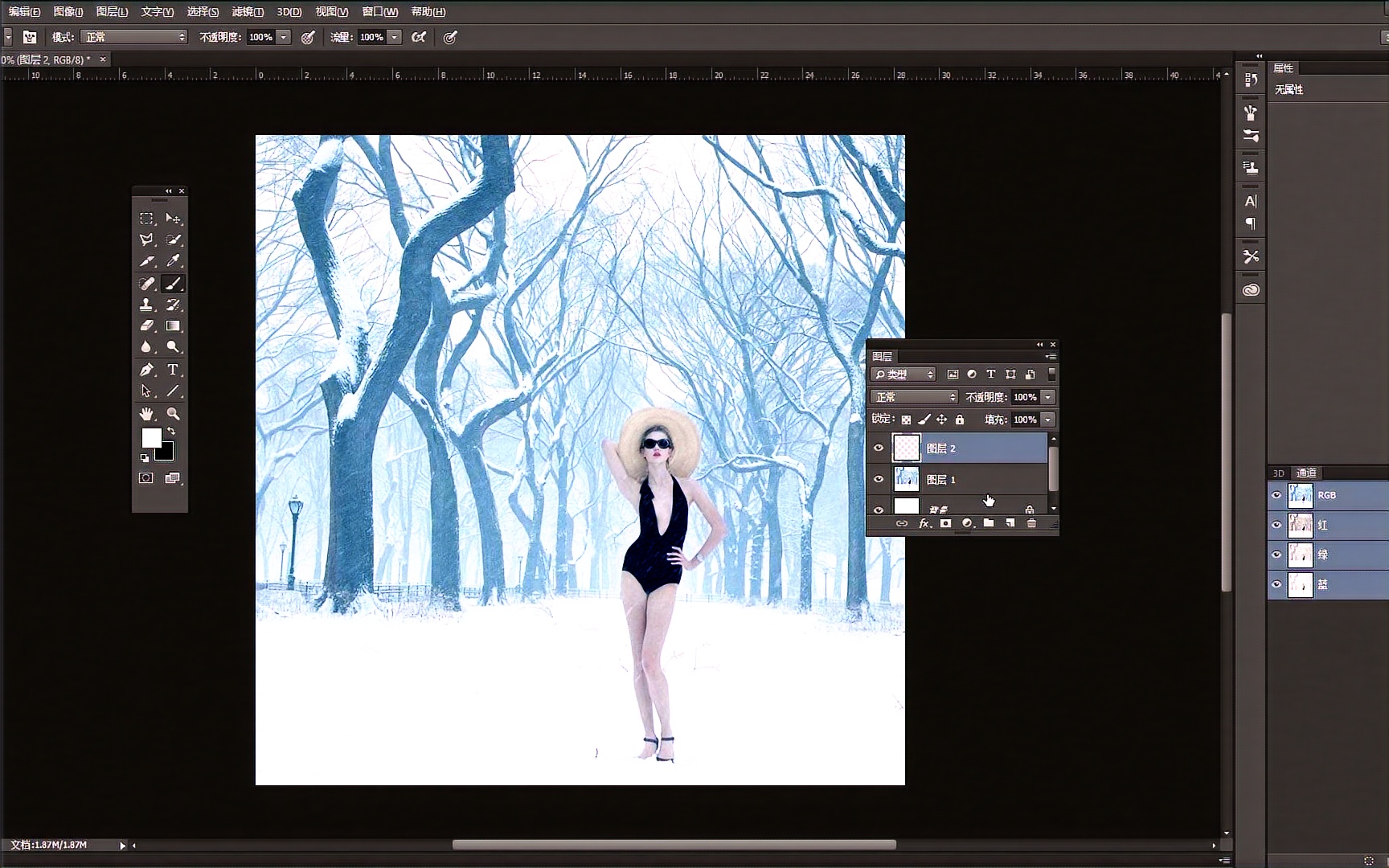 ps雪景雪花效果制作,PS自学视频,PS教程,PS入门到精通