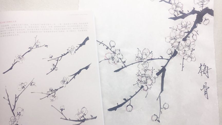 国画之墨梅的笔法