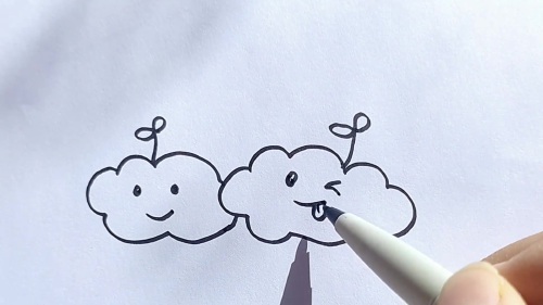 3831. 可爱云朵怎么画?创意简笔画,云朵简笔画,儿童画