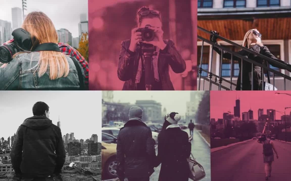 时尚动态多图切换照片展示AE模板