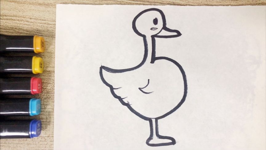 简笔画:用数字5画一只小鸭,原来这样画简单