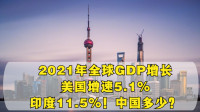 2021年全球GDP增长:美国增速5.1%,印度11.5%!中国多少?