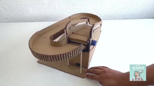 如何用纸板制作电动扶梯模型科学类玩具制作幼儿简单科技小制作我爱...
