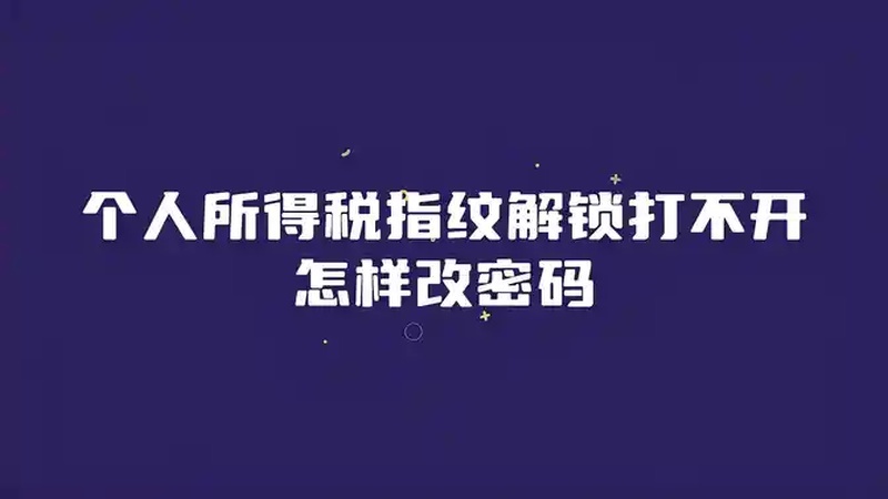 个人所得税指纹解锁打不开怎样改密码