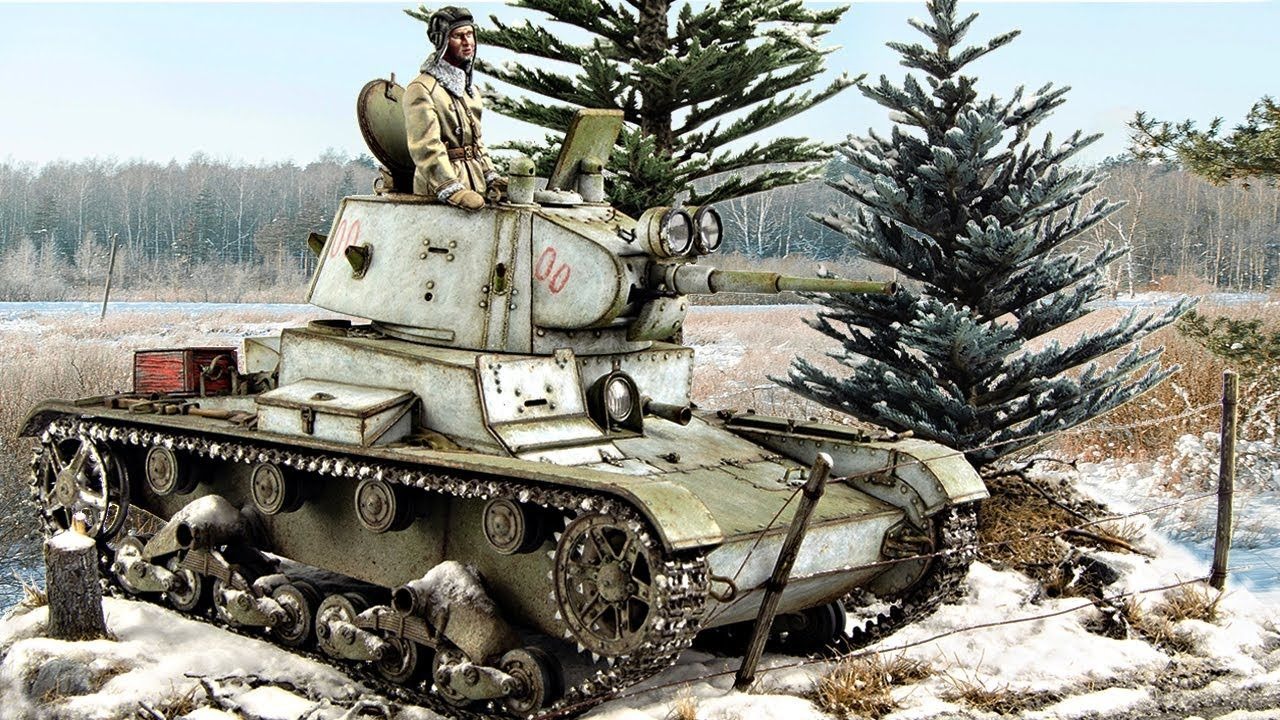 让我们制作一个逼真的冬季森林场景模型吧!小号手 1/35 苏联T-26轻型...