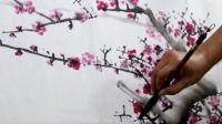 传统国画梅花教学视频, 浓淡墨相结合, 这样画最漂亮