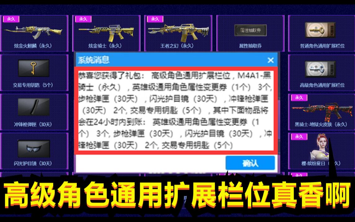 【穿越火线氪金】高级角色通用扩展栏位是真的香啊.