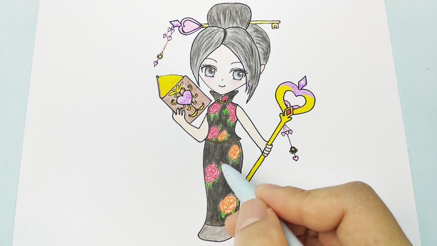 手绘精灵梦叶罗丽之萌版的辛灵店长简笔画