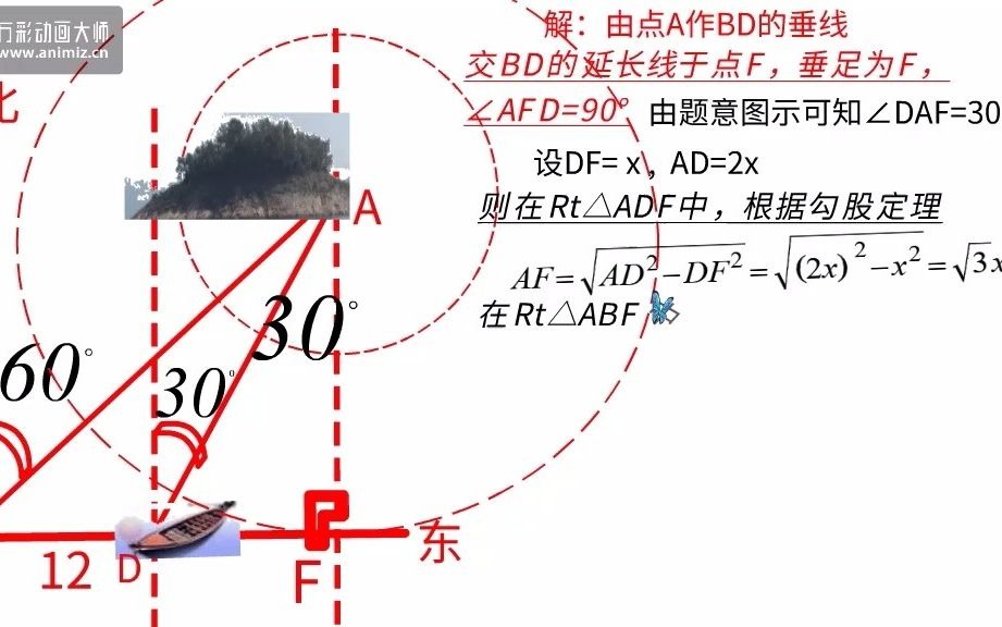 #寒假不咕咕# tag解直角三角形应用题-- 方位角