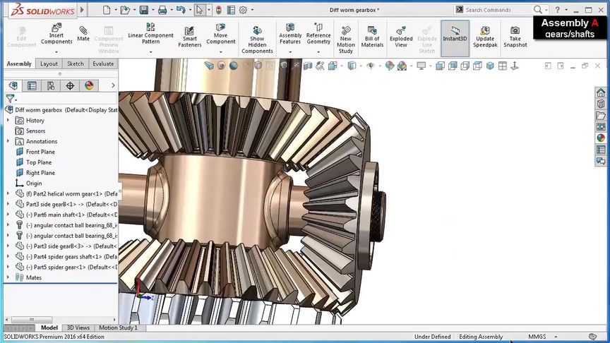 SolidWorks -蜗轮蜗杆