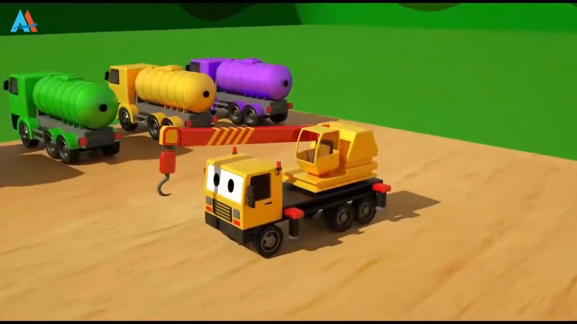 推土机挖掘机起重机压路机翻斗车水泥搅拌车系列工程车动画片