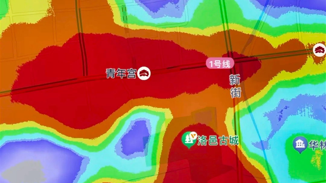 洛阳城市实时热力图,看看游客都在哪
