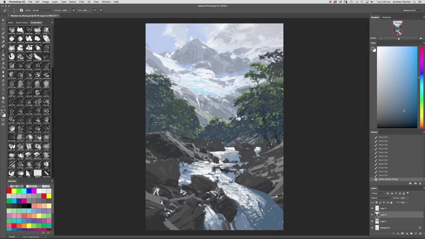 在Photoshop中画一幅风景-如何用数码方式画的!