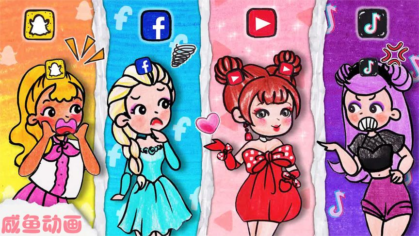 趣味定格动画:大大帮小美打造时尚造型,一身红色裙子简直太美了