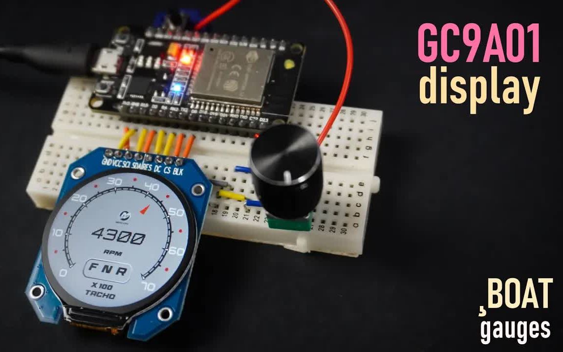 ESP32驱动圆形GC9A01显示仪表 240x240像素