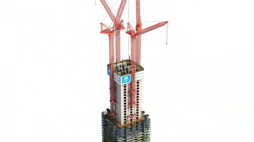 中建钢构:一种悬挑式外爬塔吊支承系统