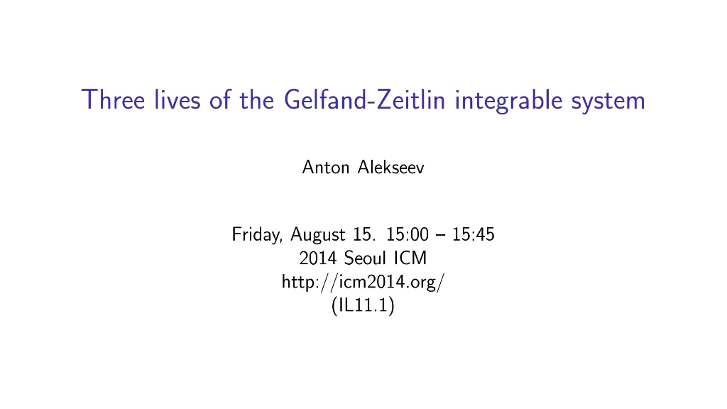 ICM2014首尔国际数学家大会-数学物理45分钟特邀演讲 12P(2014.8....