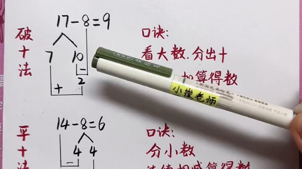 凑十法破十法20以内大班一年级小朋友必备计算方法来啦!