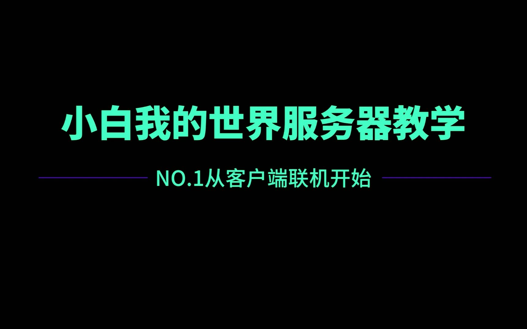 【联机教程】小白零基础客户端联机教学