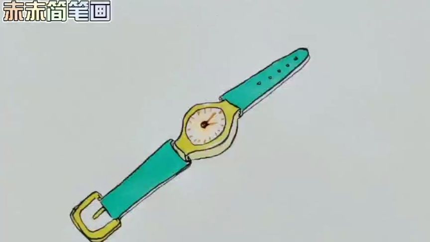 精美的手表简笔画,真希望这个表的时间永不停止