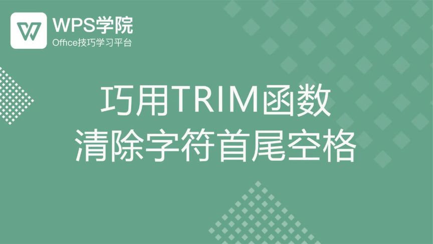 (9)巧用TRIM函数清除 字符首尾空格