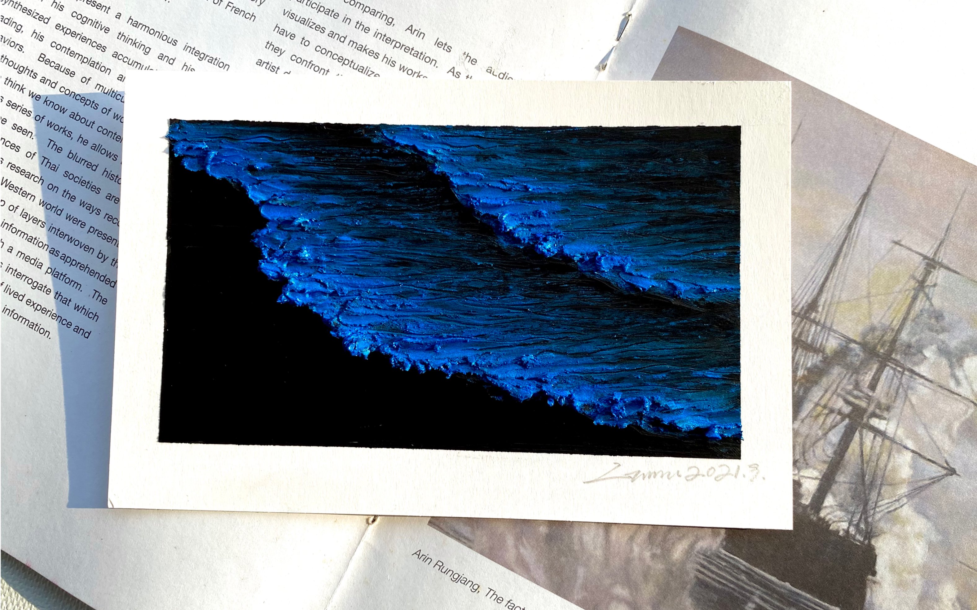 油画棒视频教程|夜海.蓝眼泪