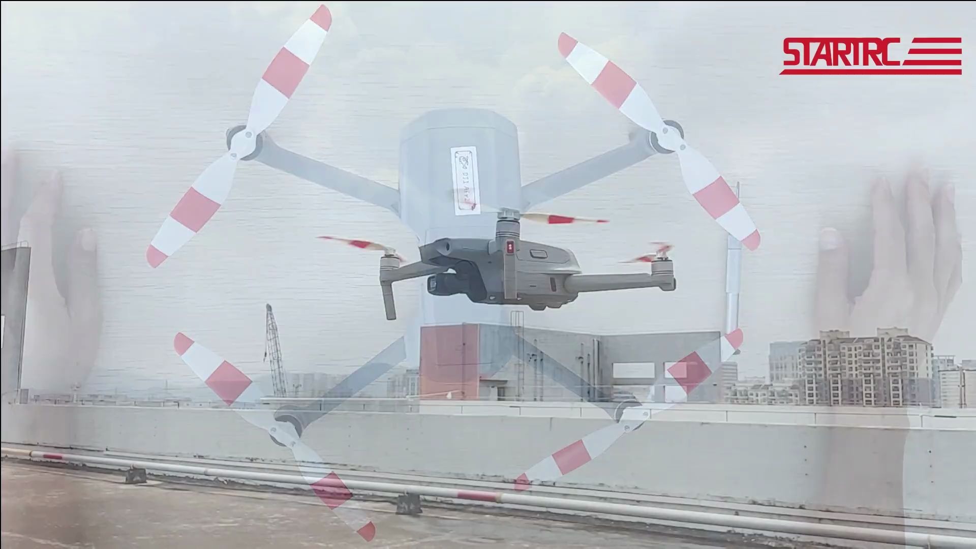 ...无人机7238彩色螺旋桨叶 红白色一对装 AIR2桨叶安装+飞行视频(中文)