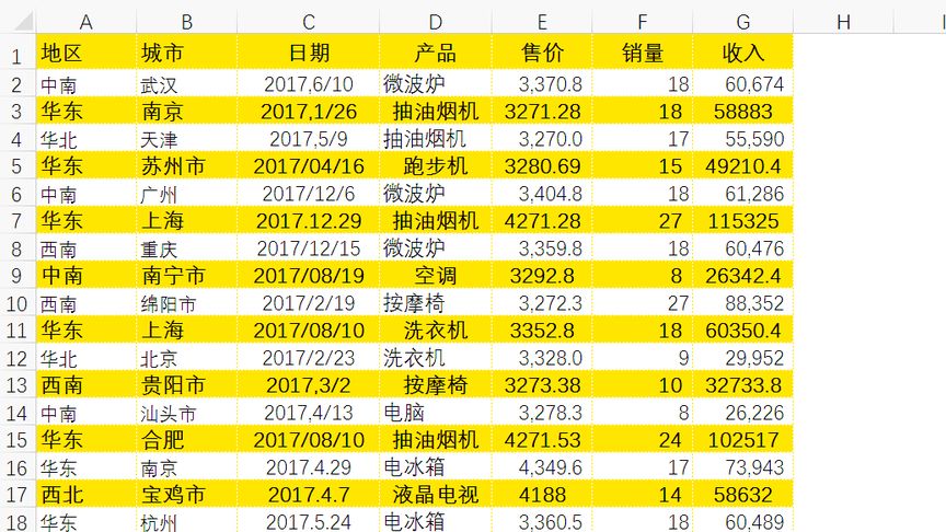 excel如何快速隔行填充颜色