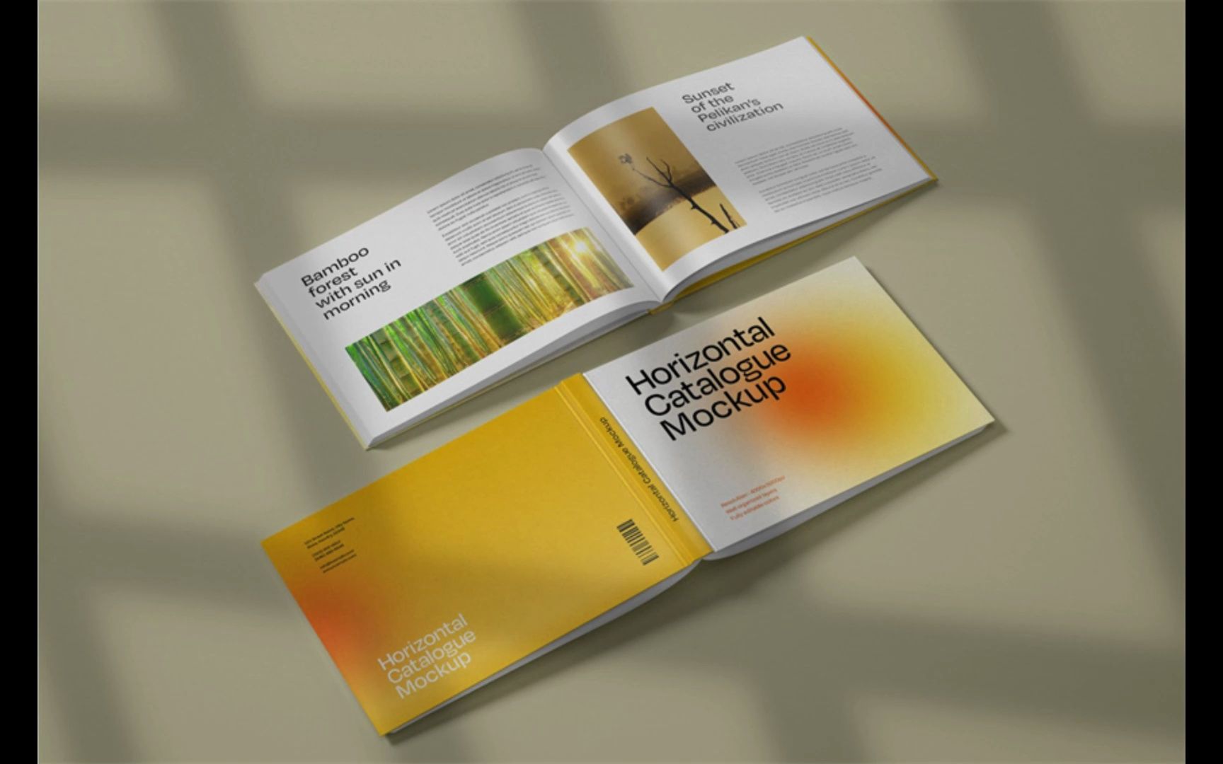 10款横版硬壳画册书籍书本样机PSD模板【1926期】