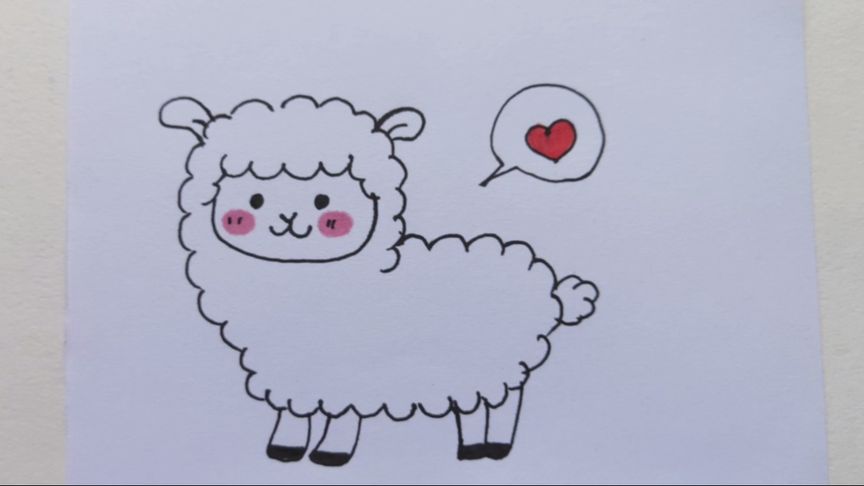 小羊简笔画,怎么这么可爱